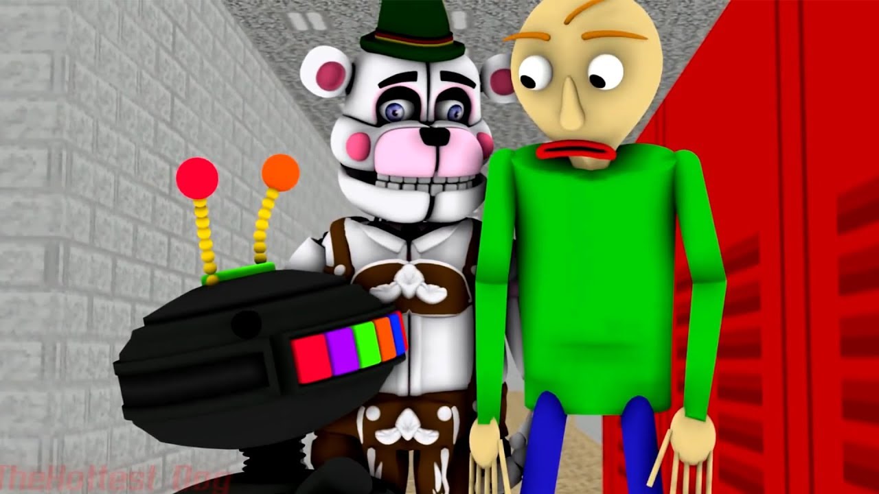 [SFM Baldi's Basics] When FNAF Visits Baldi's Basics - YouTube