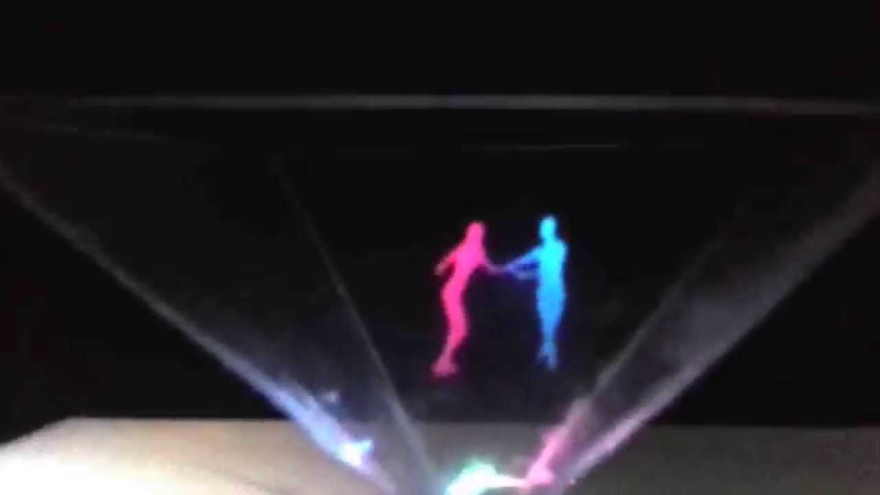 Cool Hologram effect on my tablet using a trapezoid shaped clear ...