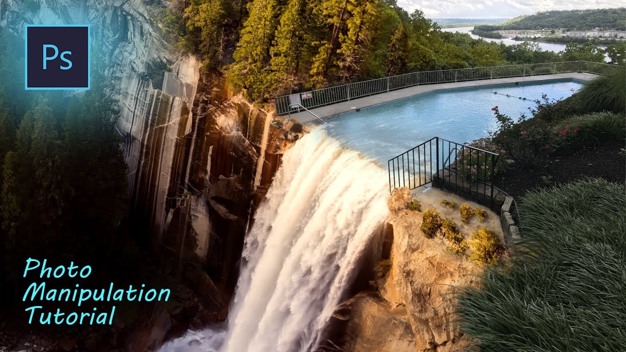 Pool Waterfall Photoshop tutorial! - YouTube