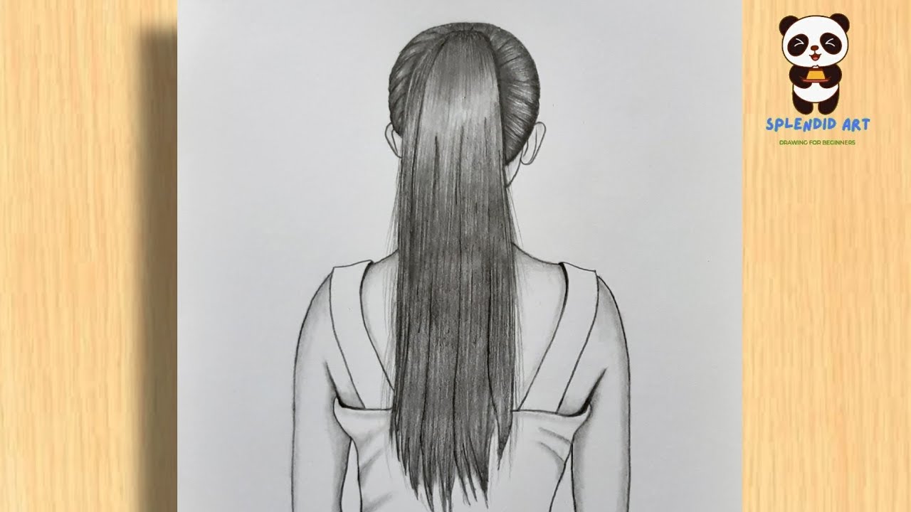 Beautiful girl backside drawing easy | Backside girl drawing | Drawing ...