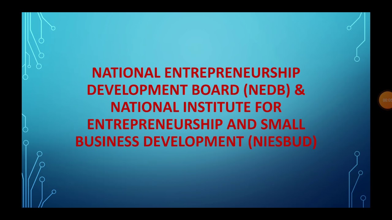 National Entrepreneurship Development Board and NIESBUD - YouTube