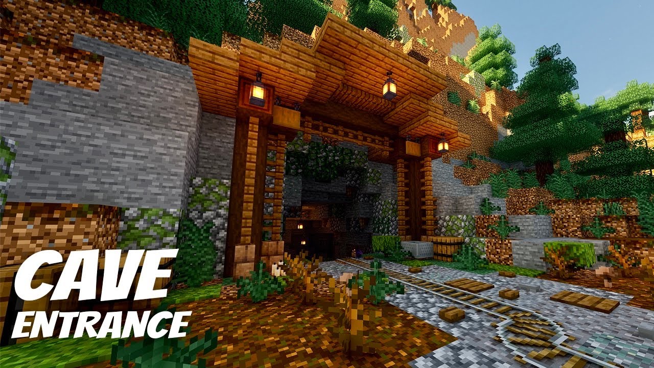 Minecraft: How to Build Cave Entrance - YouTube