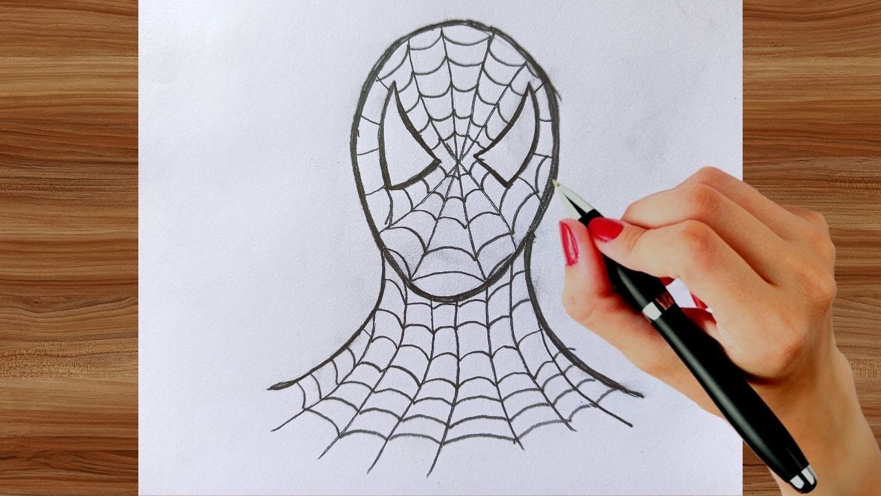 How to draw spider man face step by step | Drawing tutorials | Drawing ...