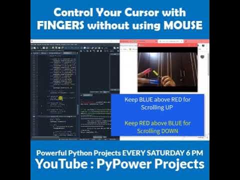 Output of Cursor Control using Fingers | PyPower Projects - YouTube