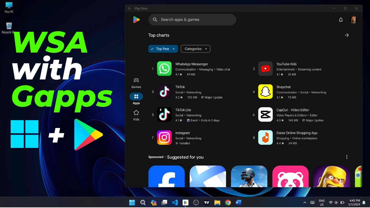 Install Google Play Store in Windows | WSA with G Apps - YouTube