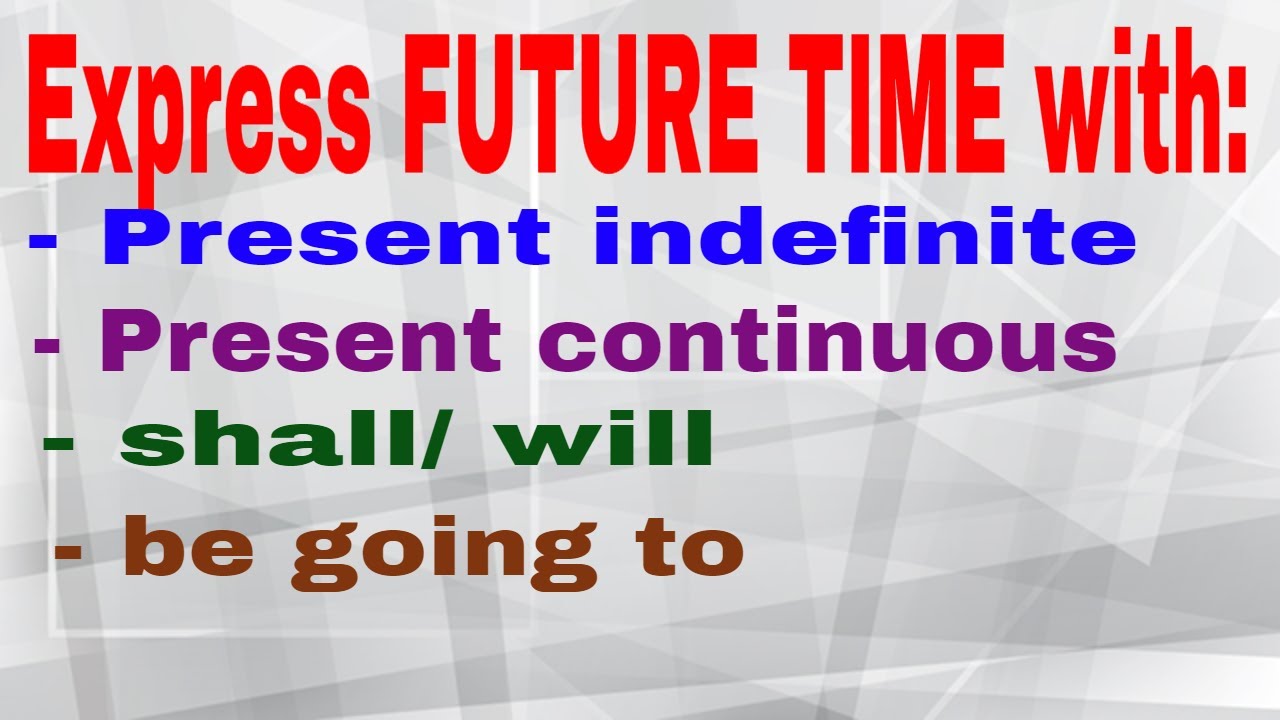 How to express future time with present indefinite/ present continuous ...