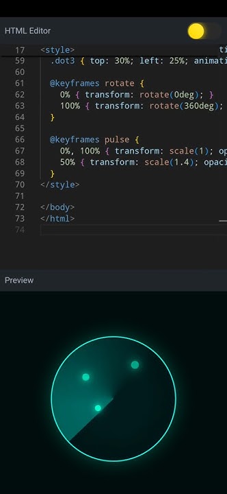 📡 Neon Radar Animation in HTML + CSS + JS ☢️ #coding #programming #animation - YouTube