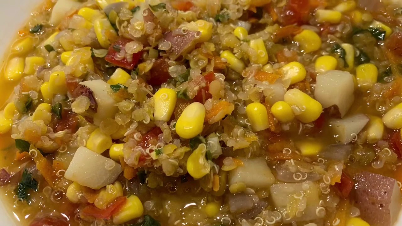 Easy Spicy Vegan High Protein Corn Chowder! - YouTube