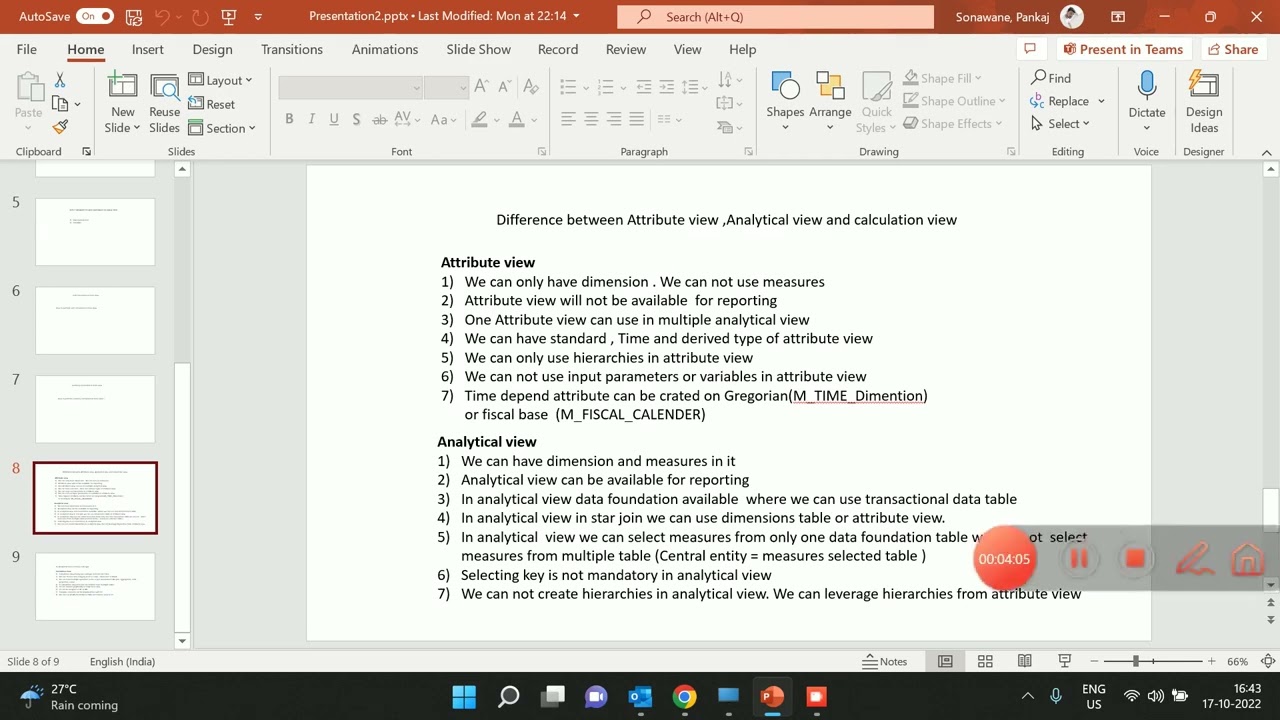 Difference between attribute view , analytic view and calculation - YouTube