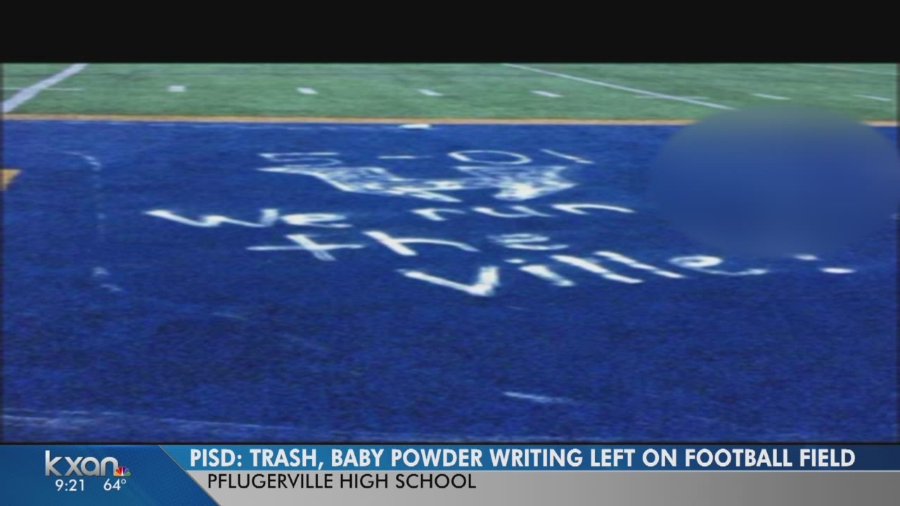 Pflugerville stadium tagged and trashed - YouTube
