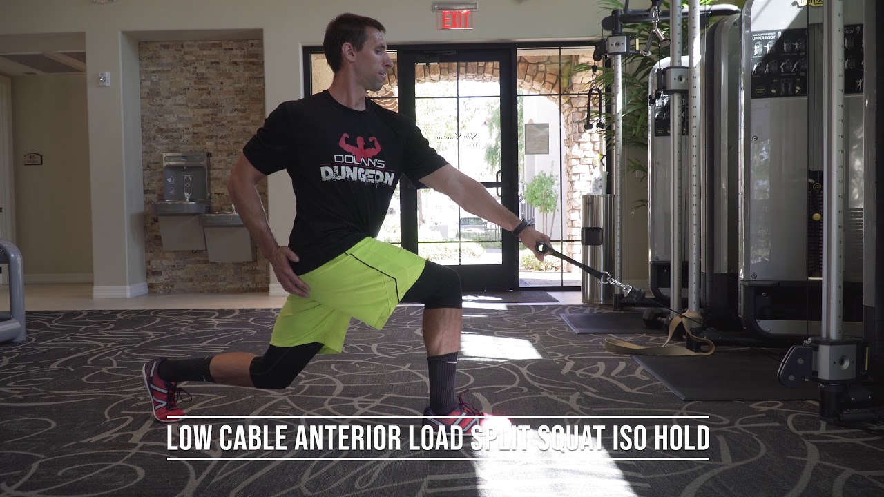Low Cable Anterior Load Split Squat Iso Hold - YouTube