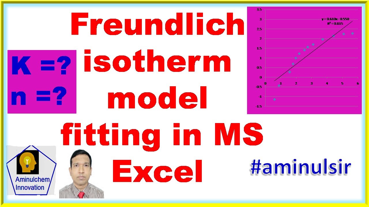 Freundlich isotherm model fitting in MS Excel - YouTube