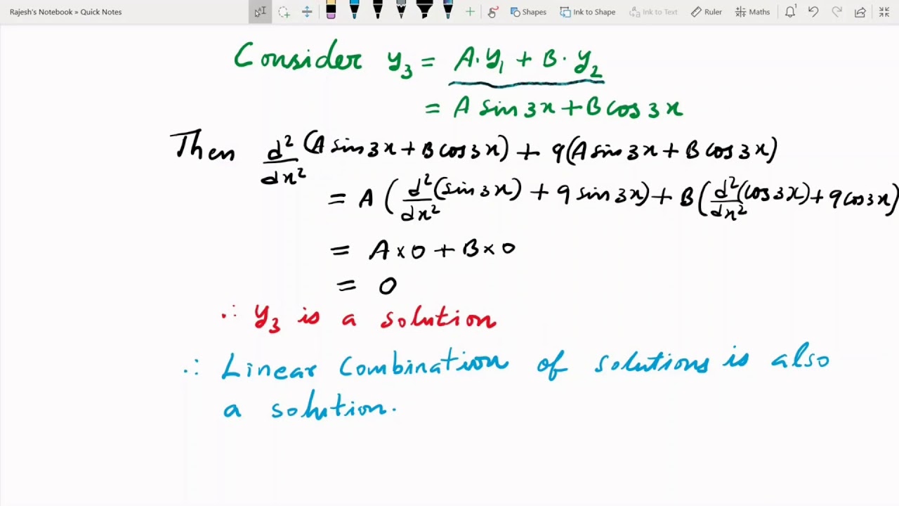 On Solutions Of Differential Equation YouTube