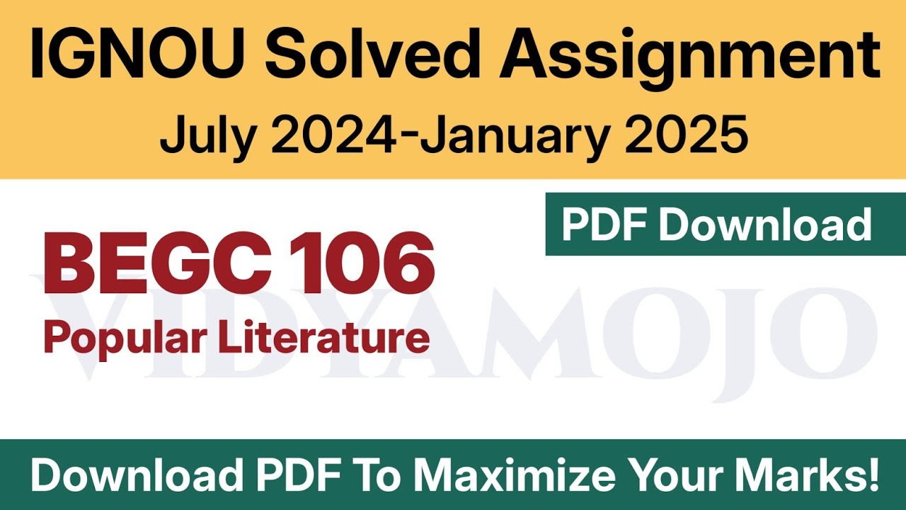 IGNOU BEGC 106 Solved Assignment 2024-25 PDF Download | BEGC 106 ...
