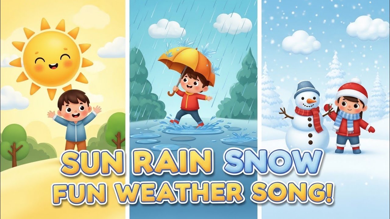 Weather Song for Kids | Sunny Rainy Snowy Rhyme for Children - YouTube