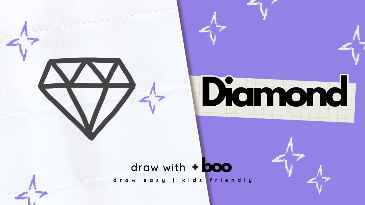 How to Draw a DIAMOND 💠💍 very easy doodle | Easy Art Tutorial for Kids ...