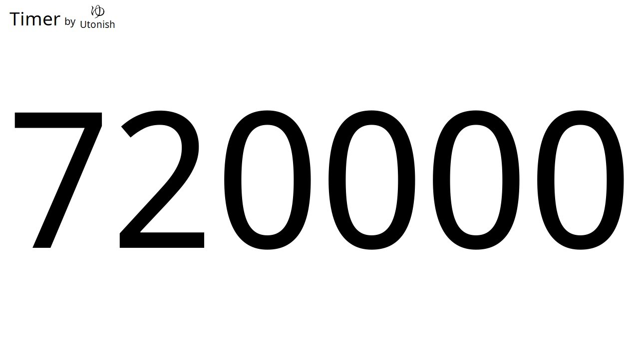 720000 Second Countup Timer - YouTube