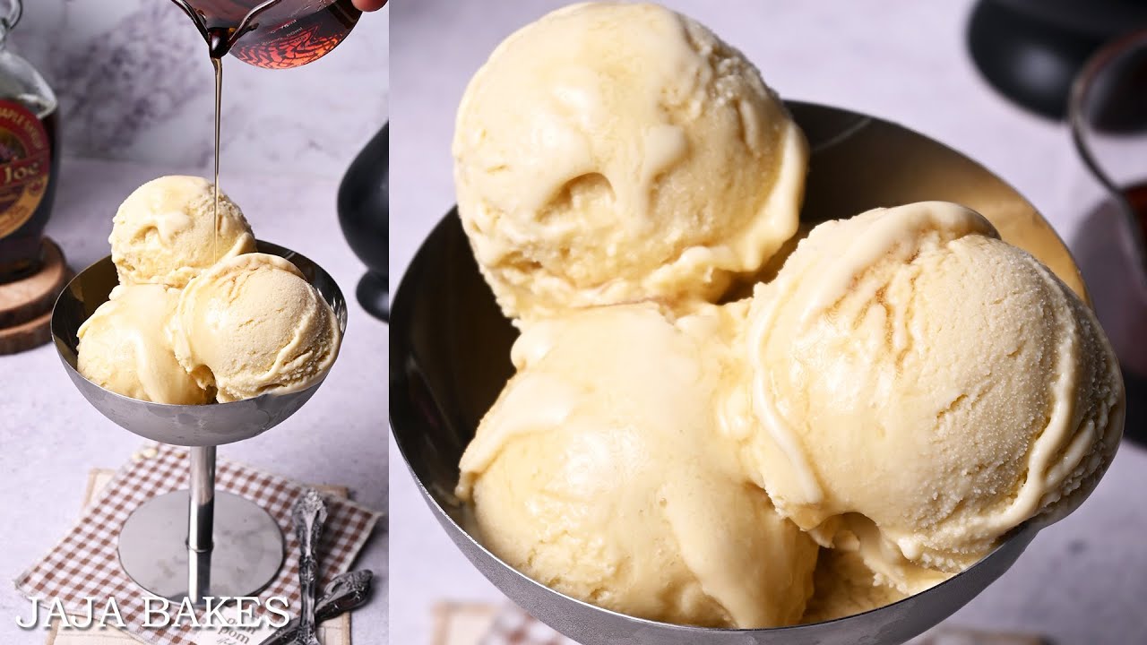 Maple Ice Cream | Sweetened Only With Maple Syrup | Jaja Bakes - YouTube