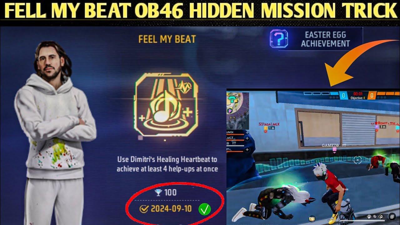 FEEL MY BEAT ACHIEVEMENT MISSION FREE FIRE HIDDEN | OB46 ACHIEVEMENT ...