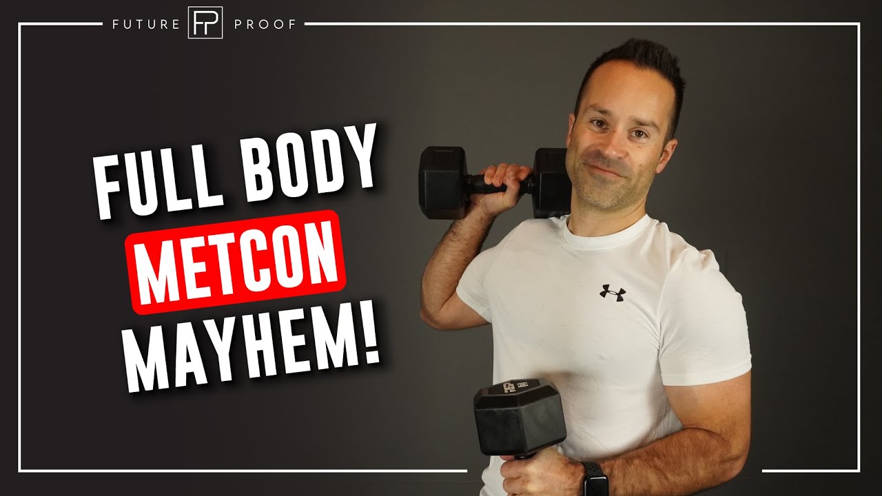 30 Min. Dumbbell Metcon Workout // Full Body Strength and Cardio - YouTube