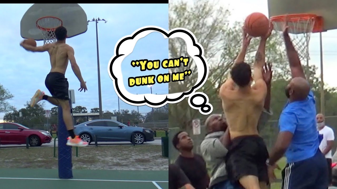 Trash Talker Said I Couldn't Dunk On Him!! Pro Dunker Plays Pickup ...