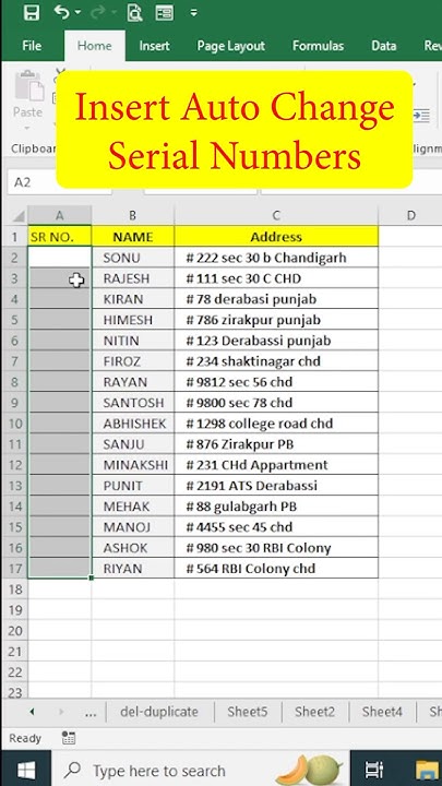 How to insert auto change serial number in excel | #shorts #interviewquestions #viral #excel ...