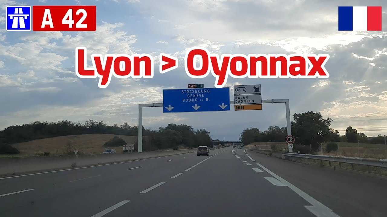 Road driving on Highway (Autoroute) A42 from Lyon to Oyonnax - YouTube