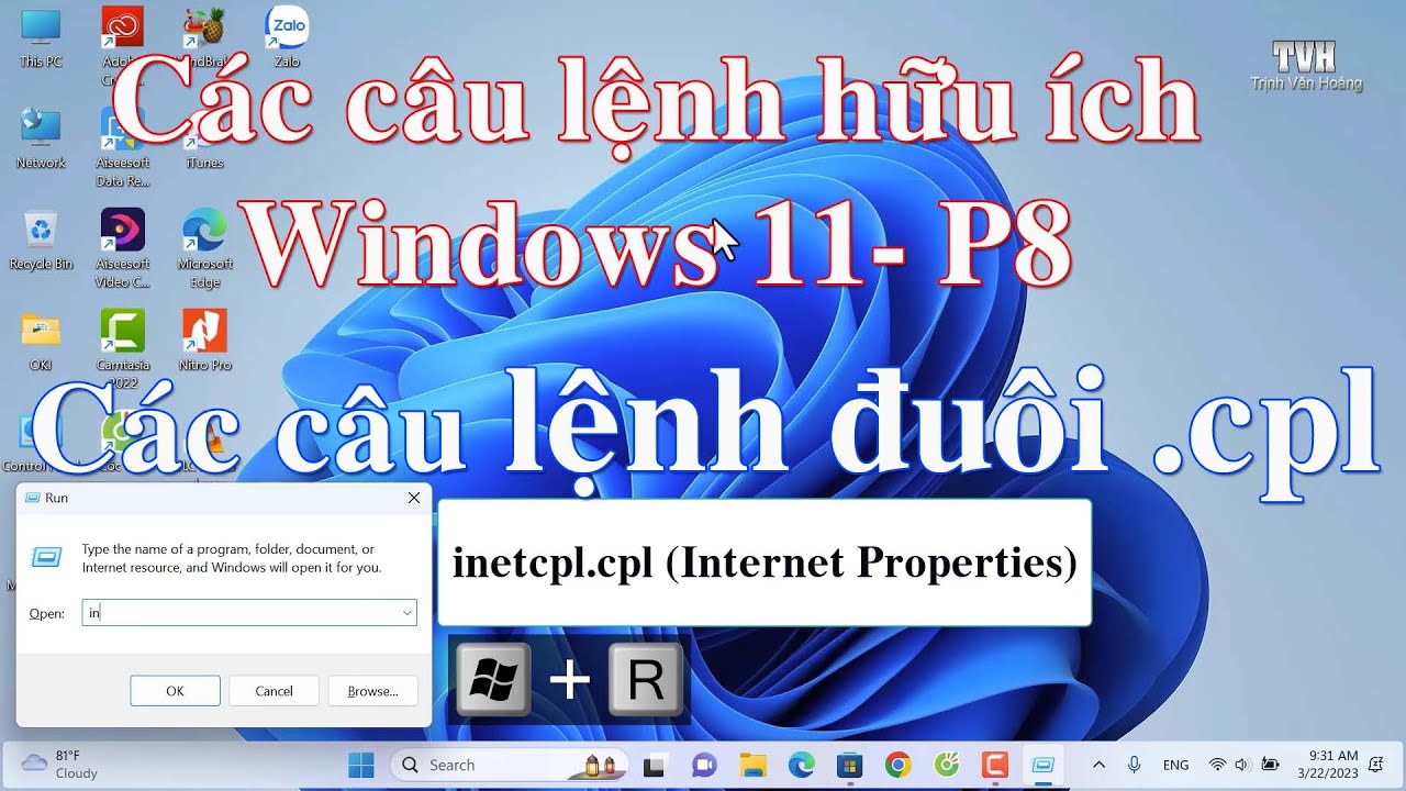Những câu lệnh hữu ích trên windows 11| Tổng hợp câu lênh có đuôi cpl ...