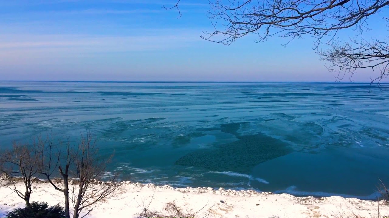 Spring thaw - cracking ice on Lake Ontario - YouTube