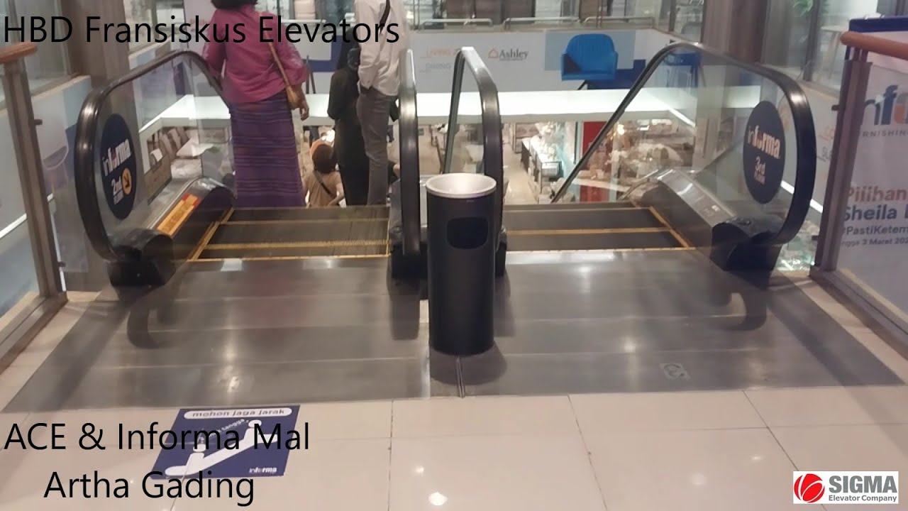ACE & Informa Mal Artha Gading, Jakarta: Sigma SCE Escalators - YouTube