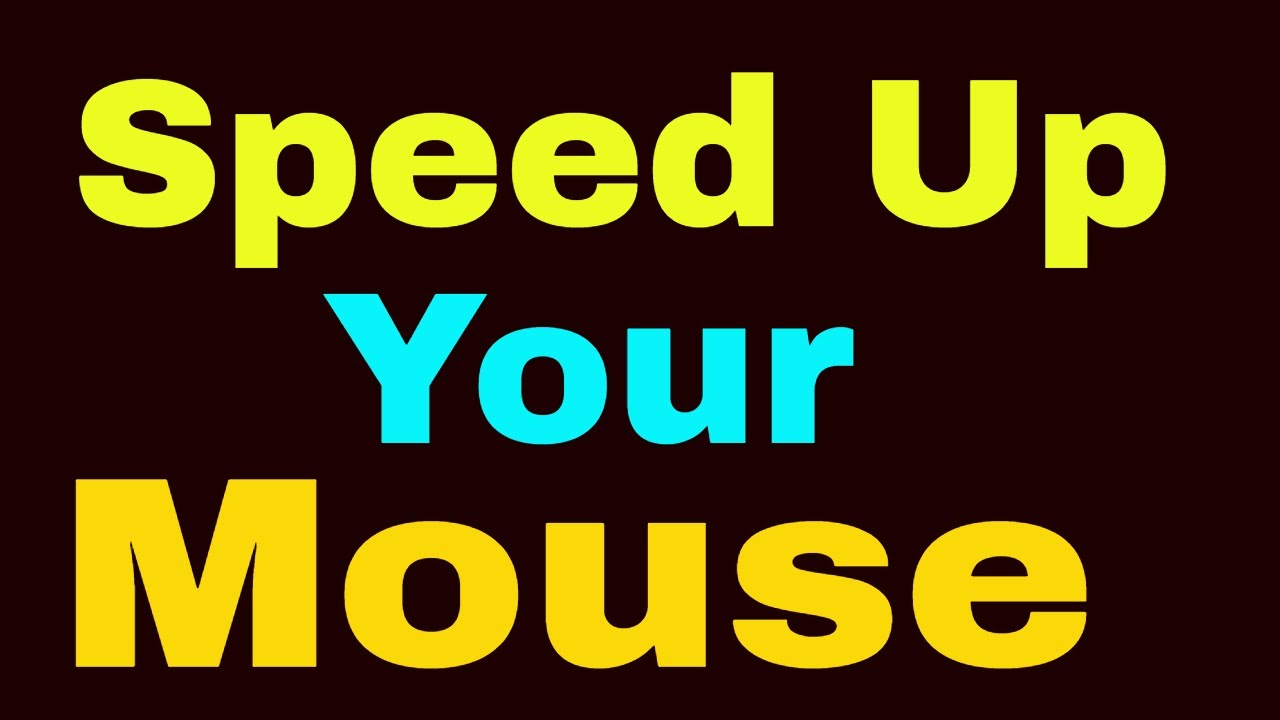 Speed Up Your Mouse to avoid Frustration - YouTube