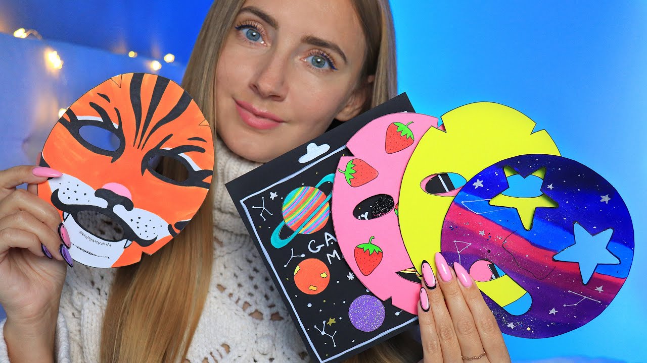 ASMR Skincare with PAPER COSMETICS 8 Face MASKS for SLEEP - YouTube