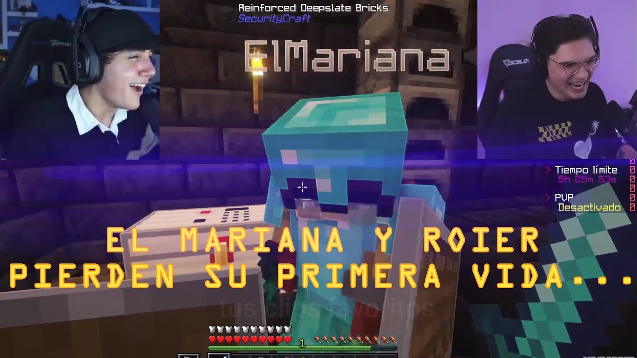 EL MARIANA y ROIER pierden su primera vida en MINECRAFT EXTREMO ...