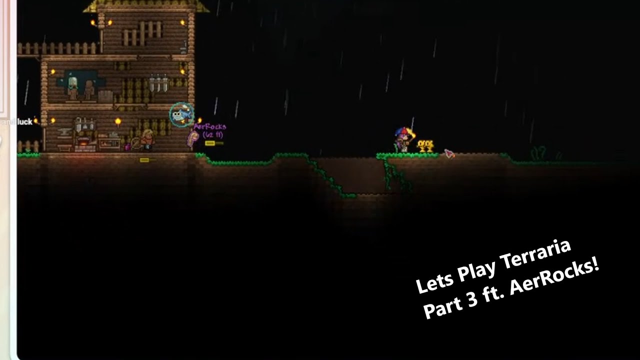 Lets Play Terraria Part 3 ft. AerRocks! 1 fish 2 fish...flying fish ...