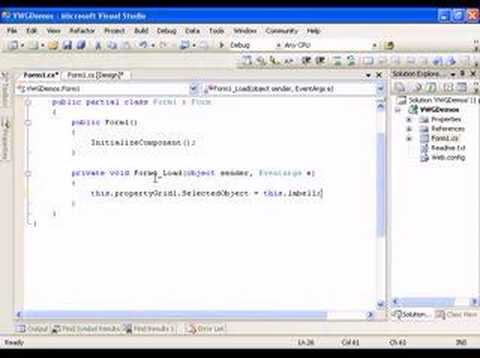 How to use the Visual WebGui property grid control - YouTube