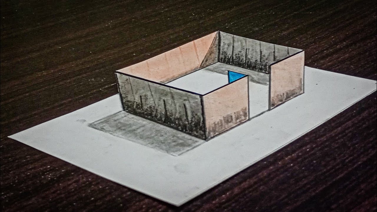easy 3d drawing on paper 😱 3d drawing tutorial - YouTube