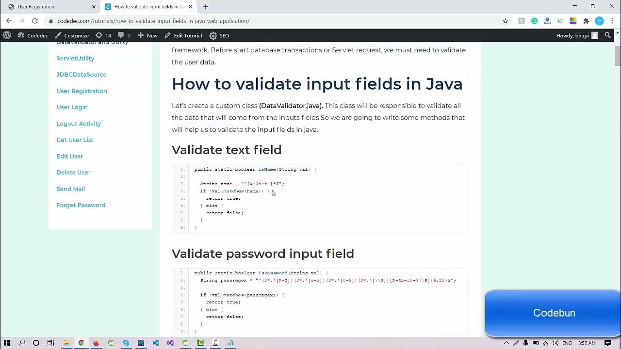 Java Project Tutorial 9 Validate input fields in Java web applications - YouTube
