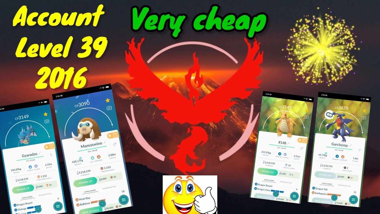 Pokemon Go Account Level 39 Valor 💯=408 - YouTube