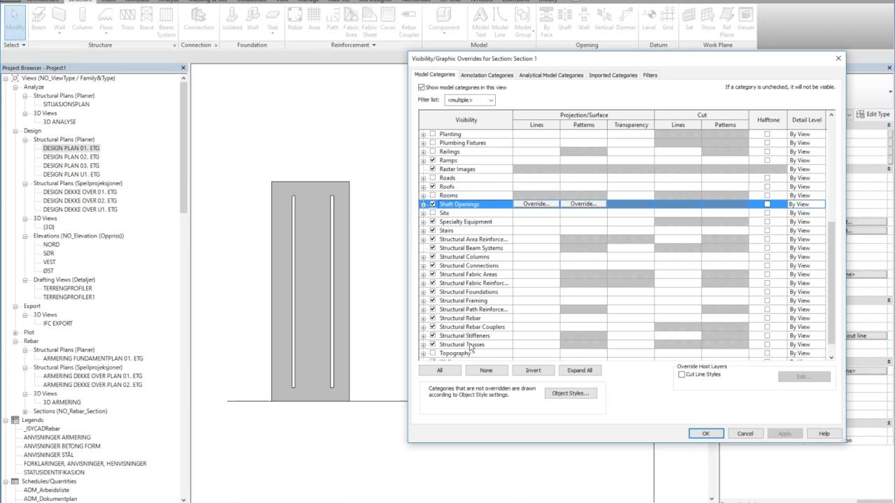 Revit - Medium Detail Level for a View and display Rebar with Detail ...