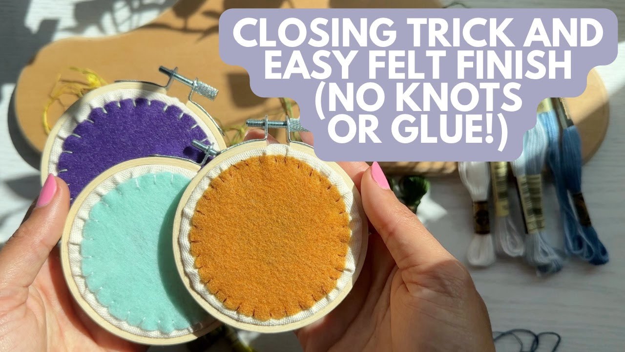 Finishing An Embroidery Hoop // Easy Felt Backing Technique - YouTube