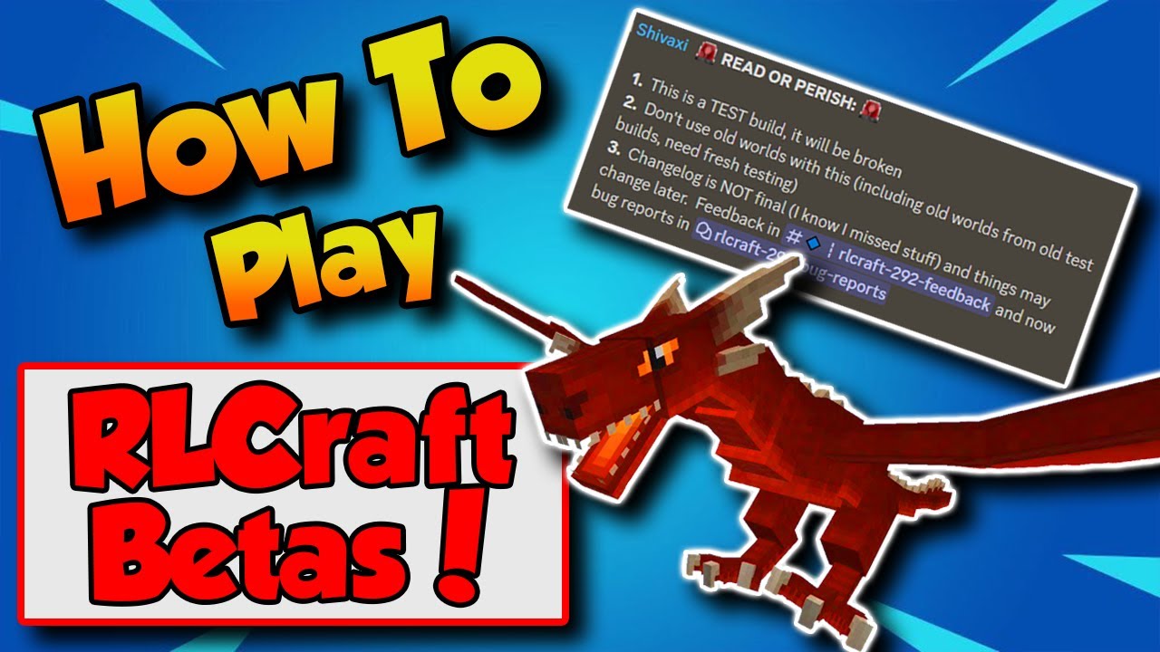 How To Play RLCraft BETA Versions | 2.9.2+ - YouTube