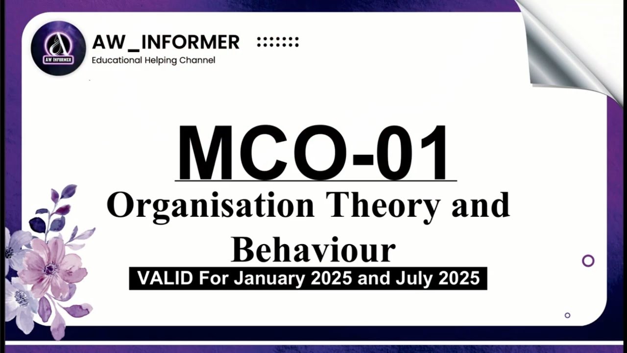 MCO 01 SOLVED ASSIGNMENT 25-25 | MCO 01 SOLVED ASSIGNMENT IN ENGLISH 25-25 | FREE SOLVED ASSI😦😮 ...