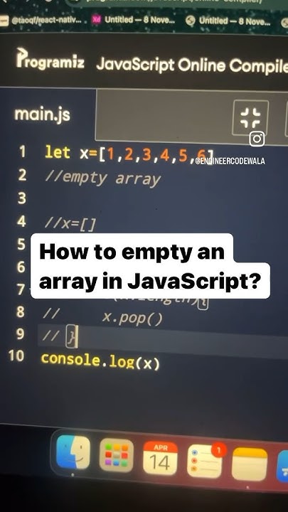 How To Empty An Array In Javascript Engineercodewala Javascriptinterviewquestions Youtube 