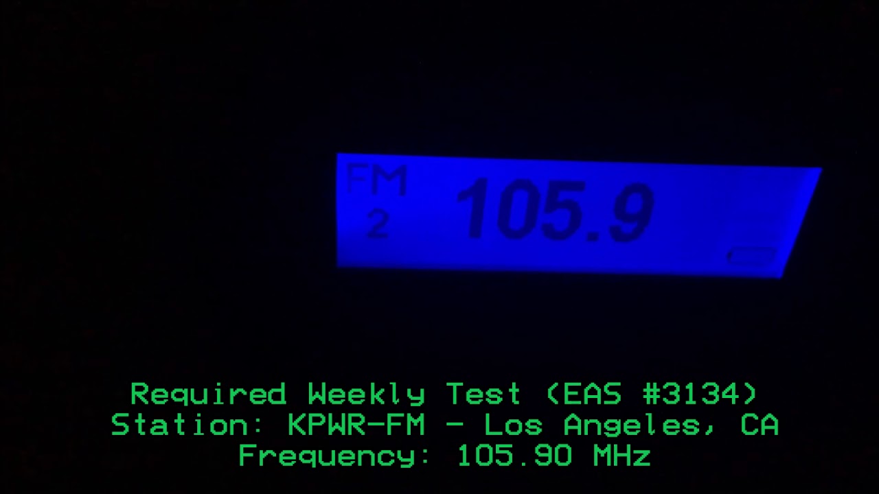 KPWR 105.9 Required Weekly Test (EAS #3134) 1/14/21 - YouTube