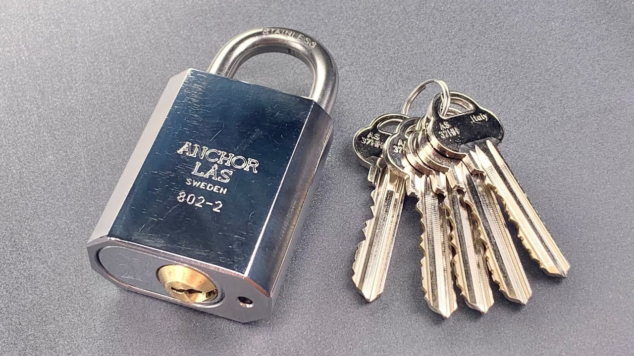 [1245] Swedish Anchor Lås 802-2 Padlock Picked FAST (7-Pin Dorma Core ...