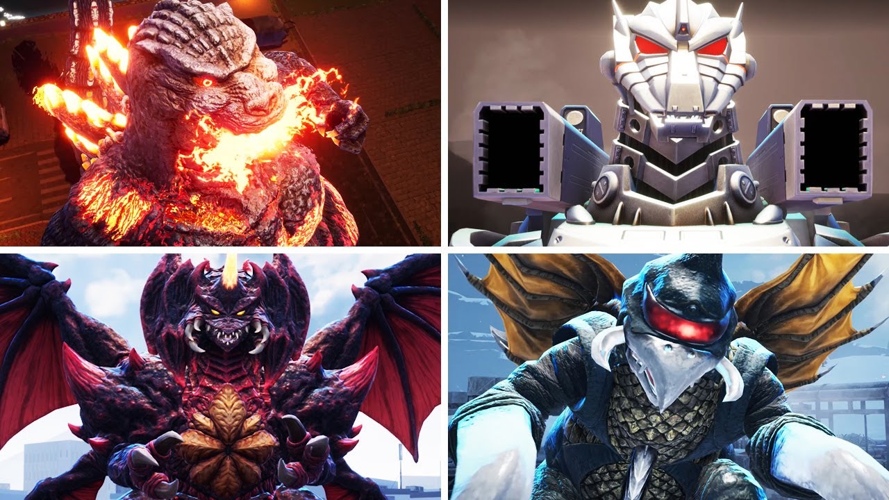 Gigabash - All Godzilla Transformation & Ultimate Attacks - YouTube