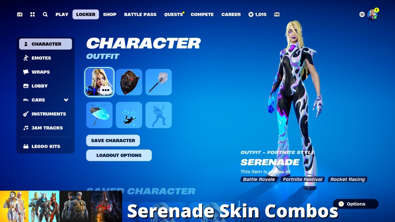 Serenade Skin Combos (Fortnite Battle Royale) - YouTube