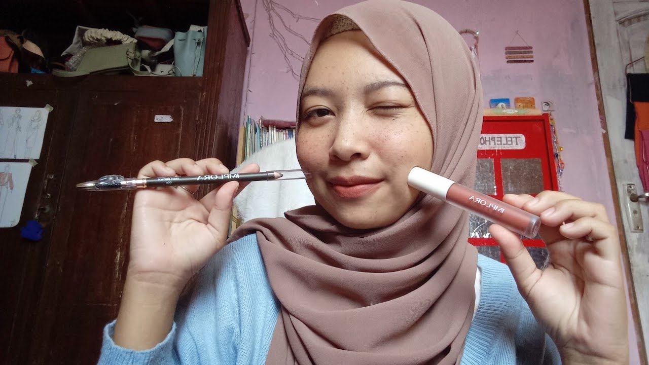 Review and Try On IMPLORA Makeup | Implora Eyebrow Pencil & Implora Lip ...