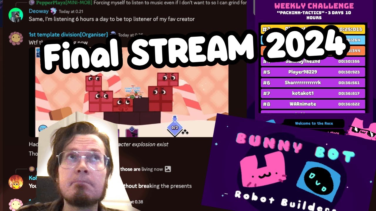 Last STREAM of the 2024! (Bunny Bot + Boom Slingers Discord Arts) - YouTube
