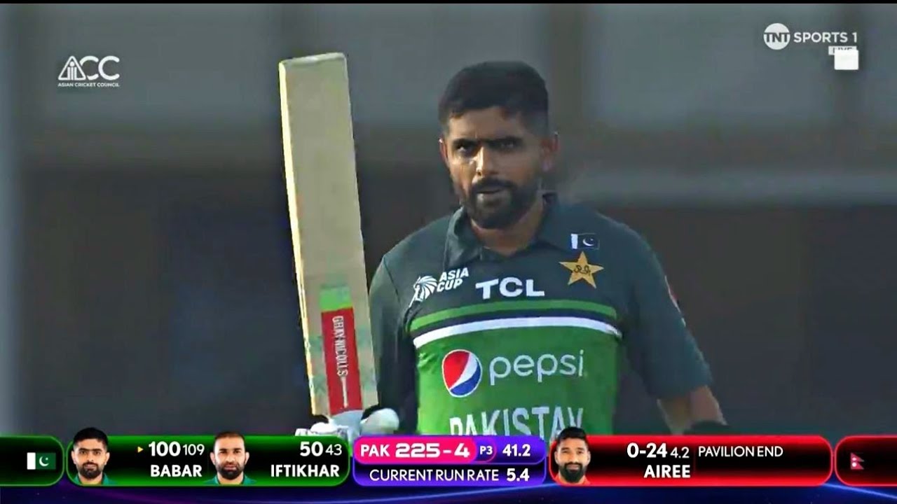 Babar azam batting today l Babar azam century today l pak vs nep asia ...